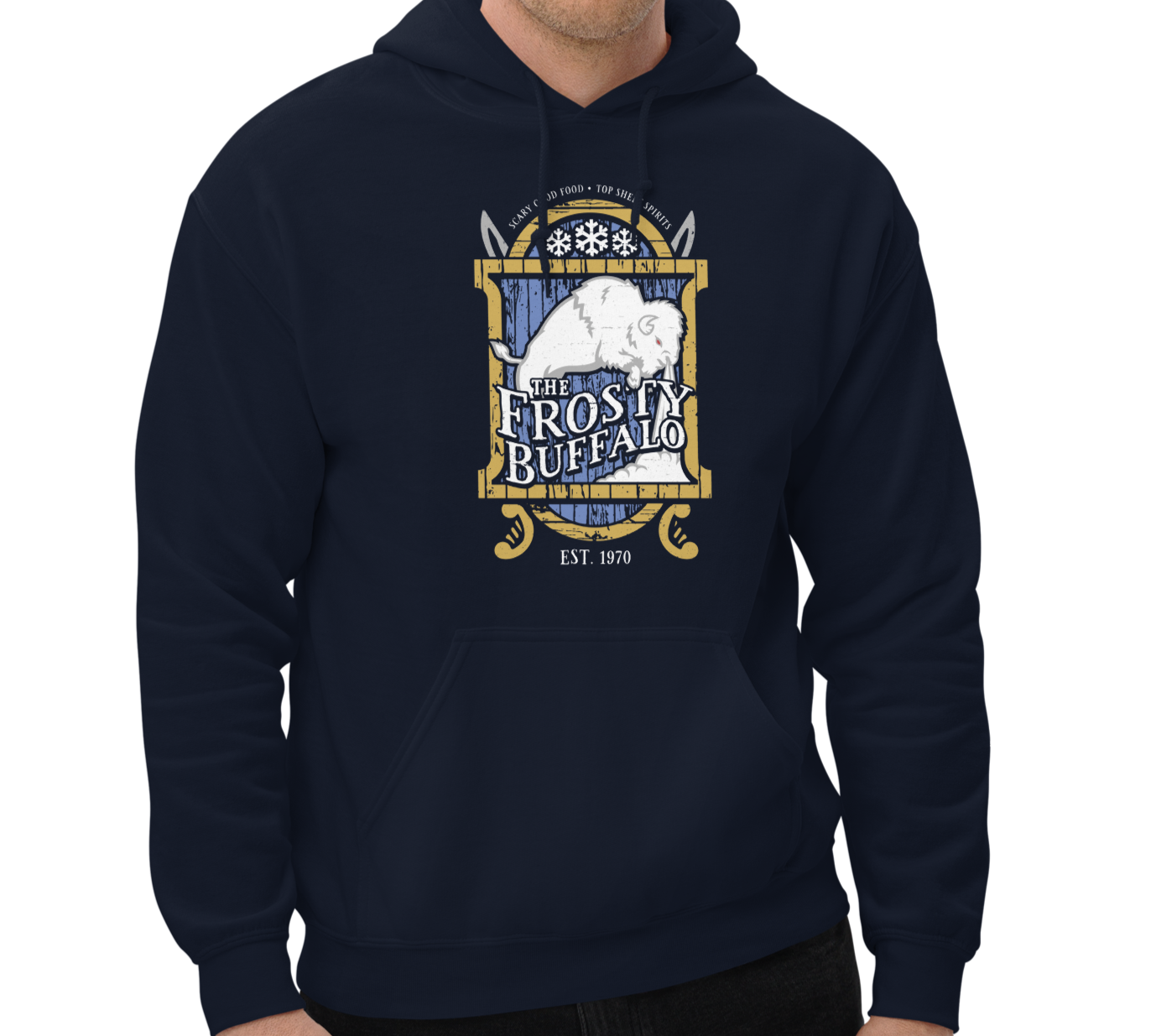 "The Frosty Buffalo" Sweatshirt Hoody – 26 Shirts